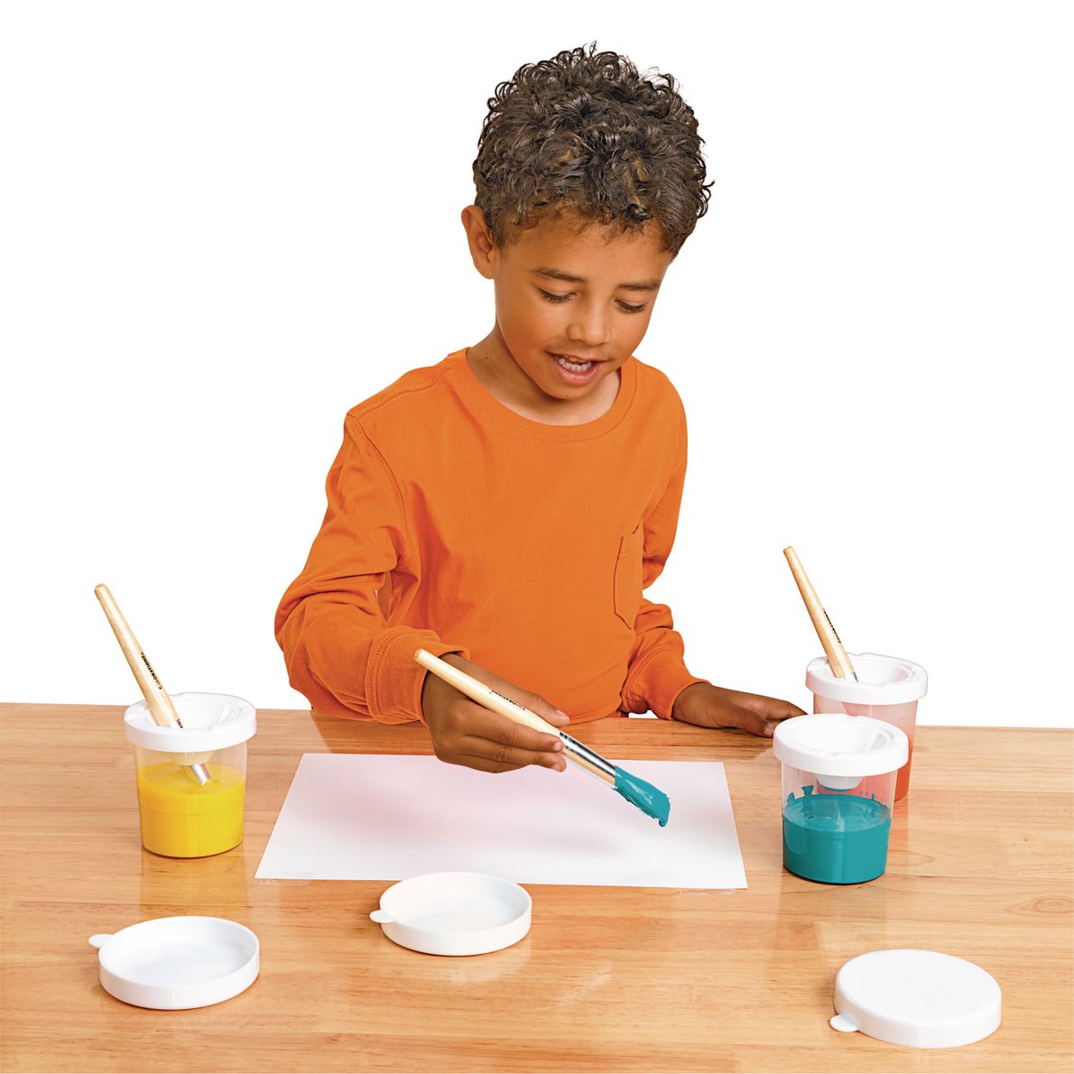 Colorations® No-Spill White Lid Paint Cups - Set of 10