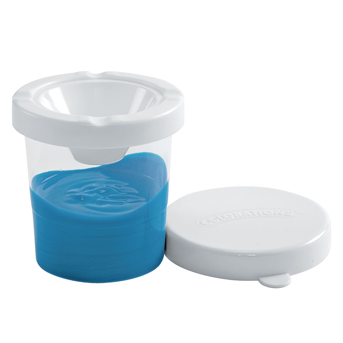 Colorations® No-Spill White Lid Paint Cups - Set of 10