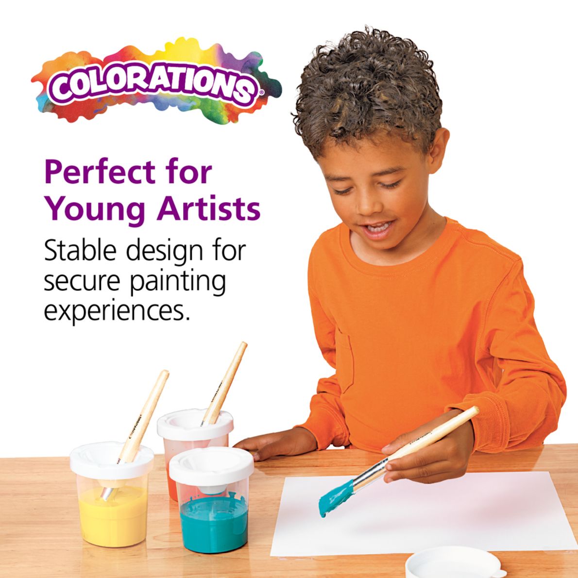 Colorations® No-Spill White Lid Paint Cups - Set of 10