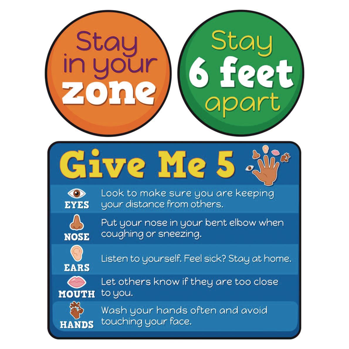 Really Good Stuff® EZ Stick Safety First Floor and Wall Decals - 16 die ...