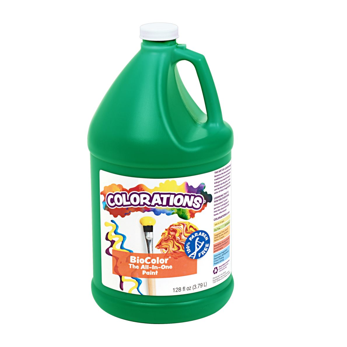 Colorations® Paraben-Free BioColor® Paint- Green, 1 Gallon
