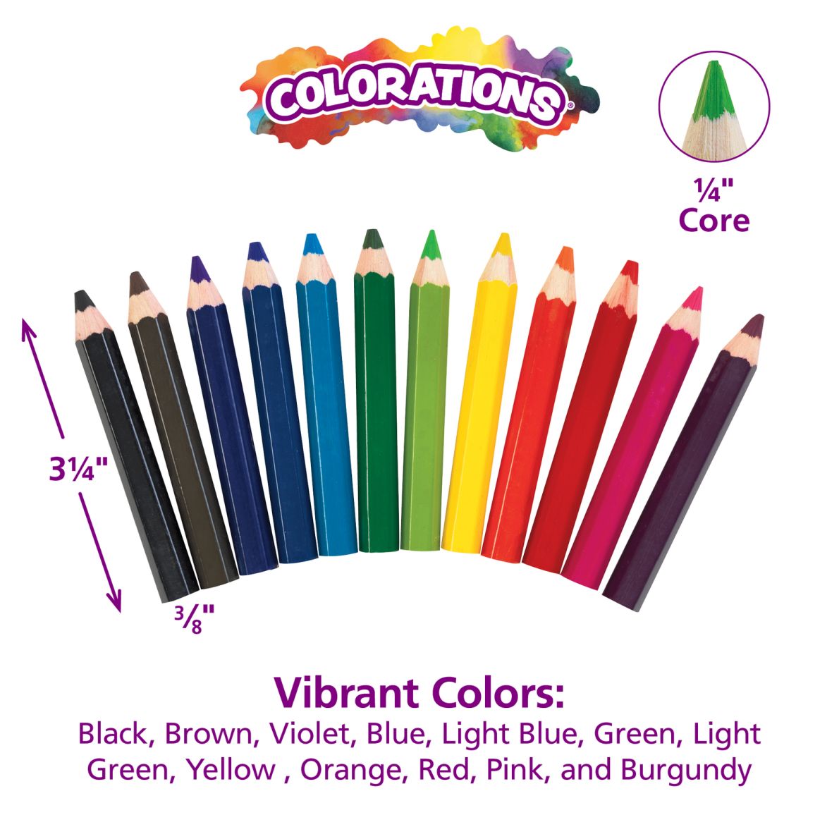 Colorations® Stubby Chubby Colored Pencils - Set of 48