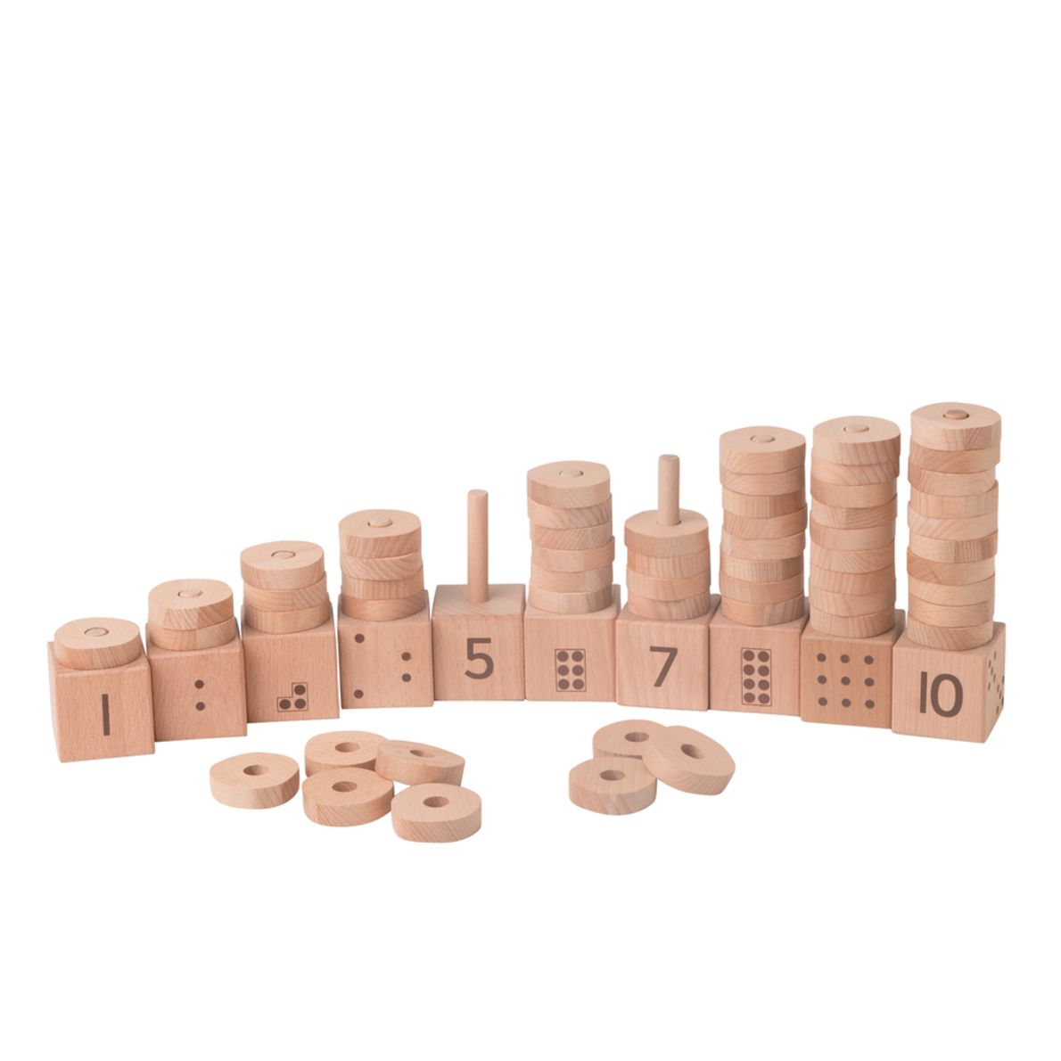 Natural 1-10 Number Stacker - 1 kit