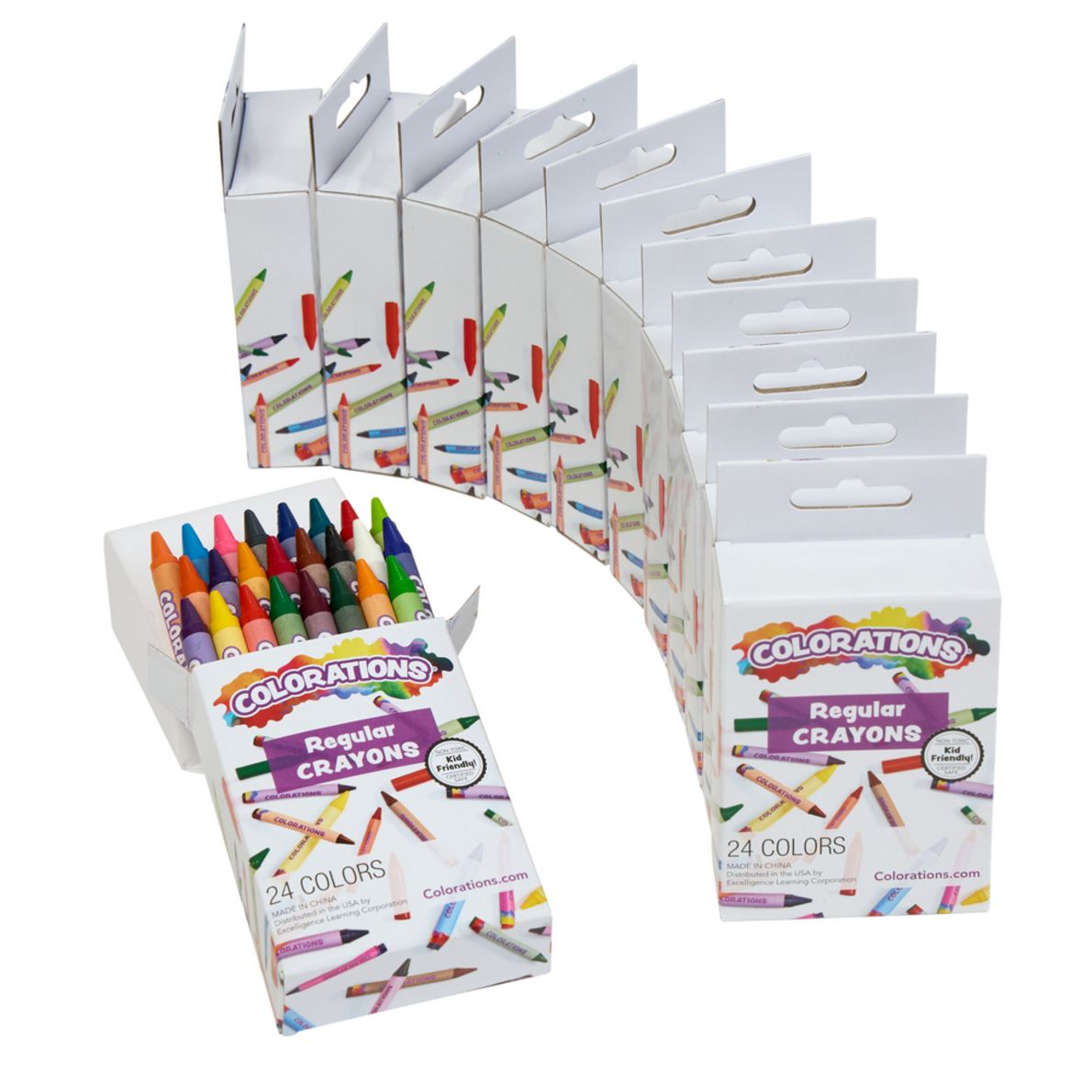Colorations® Regular Crayons, 12 Packs, Each 24 Colors