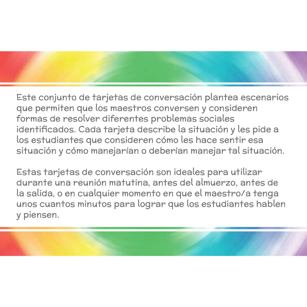 Spanish Social Skills Discussion Cards (Tarjetas de conversacion acerca ...