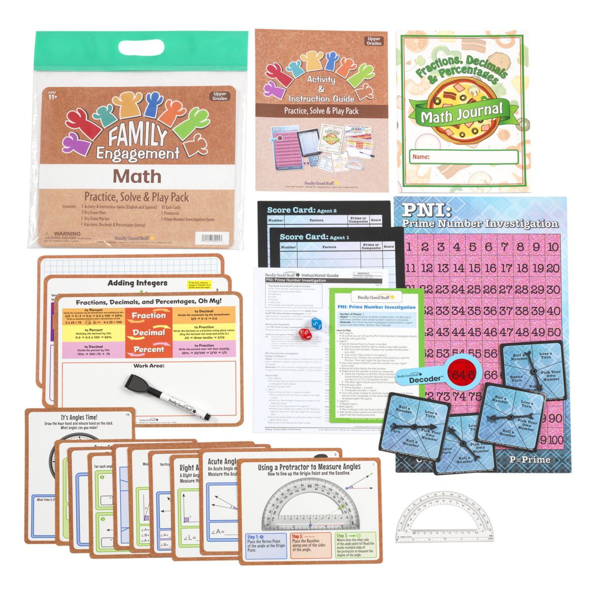 Family Engagement Math – Practice, Solve and Play Pack - Upper Grades