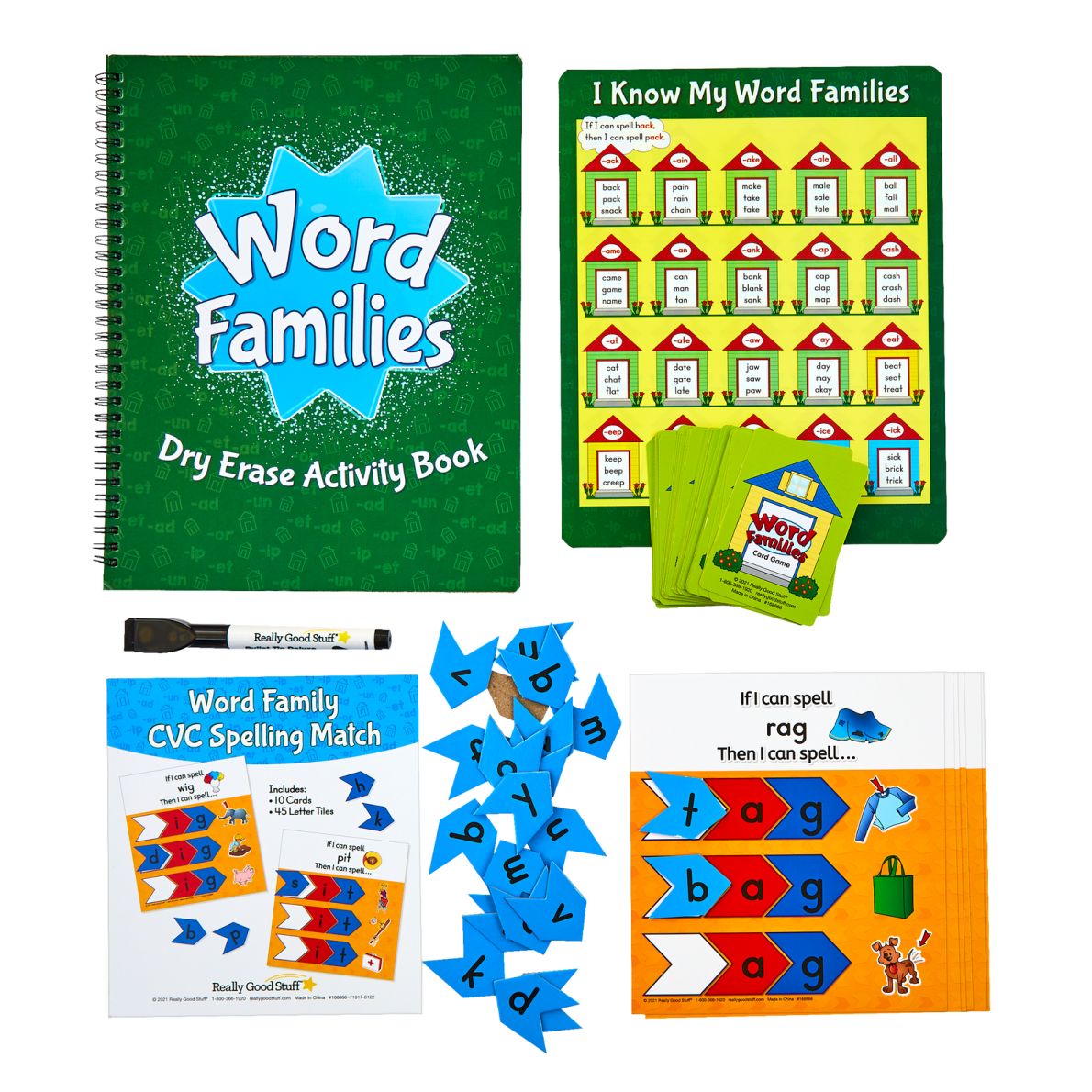 Really Good Stuff® Reading Skills: Grade K - Word Families