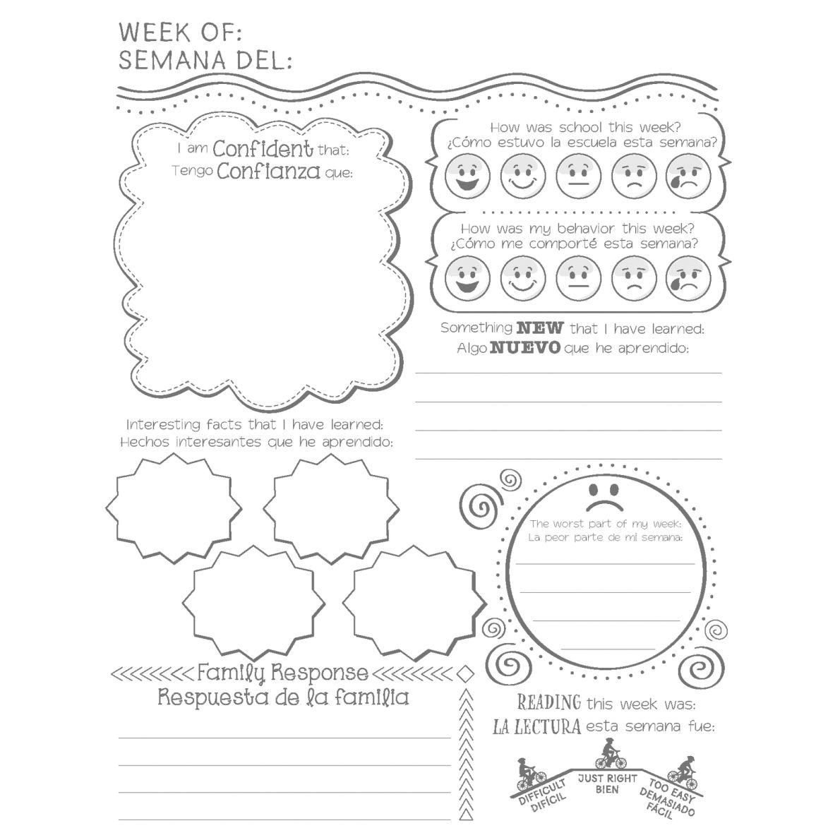 Dual Language Weekly Family Journals (Lenguaje Dual - Diarios Semanal ...