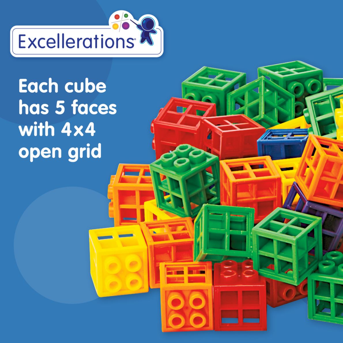 Excellerations® Grid Linking Cubes - 300 Pieces