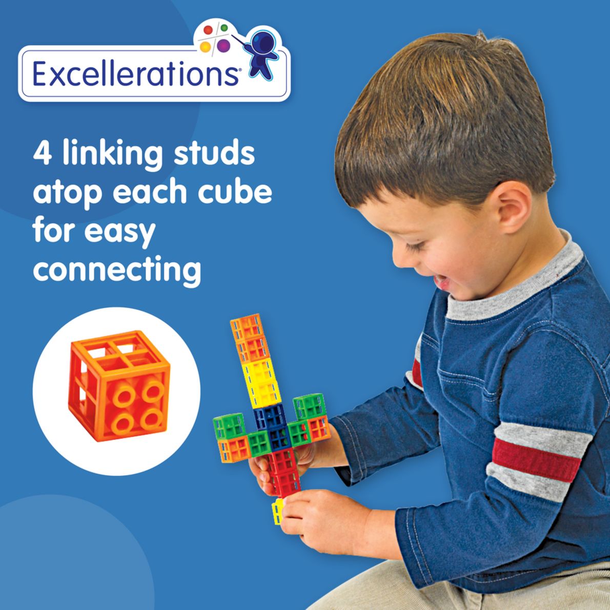 Excellerations® Grid Linking Cubes - 300 Pieces