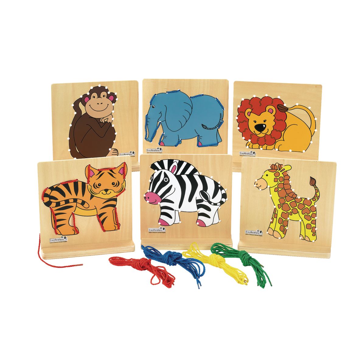 Excellerations® Animal Lacing Cards - 6 Animals
