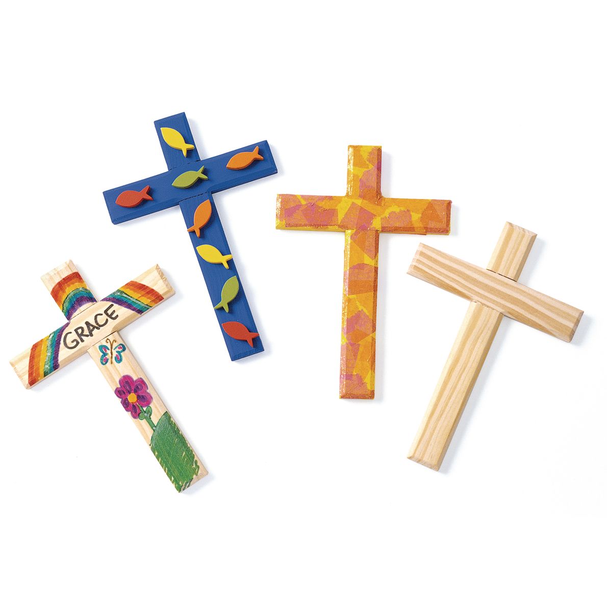 Excellerations® Hanging Wooden Crosses - Set of 12