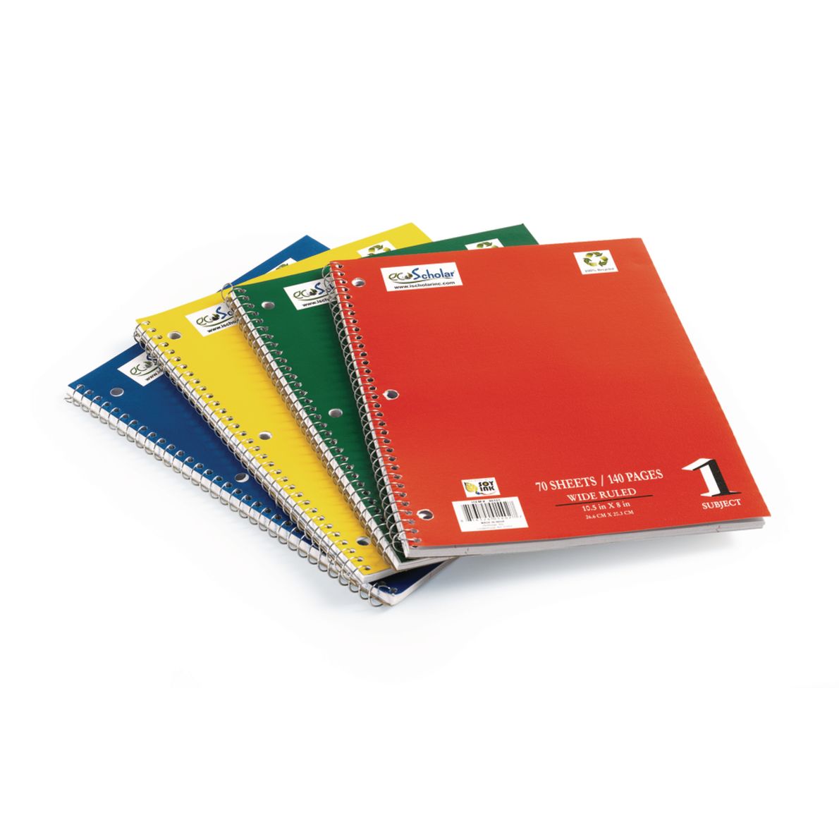 Spiral Notebook, 70 sheets - Green