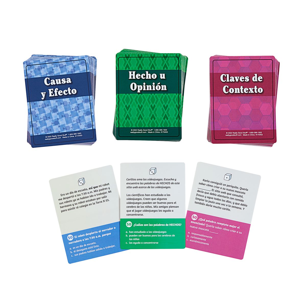 Really Good Stuff® Spanish Comprehension Game Trio: Cause and Effect ...