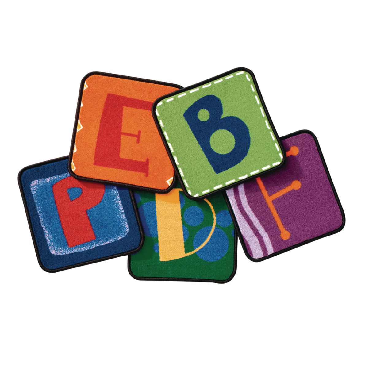 Alphabet 14" Blocks - Set of 26 Kids Value PLUS Carpet Squares