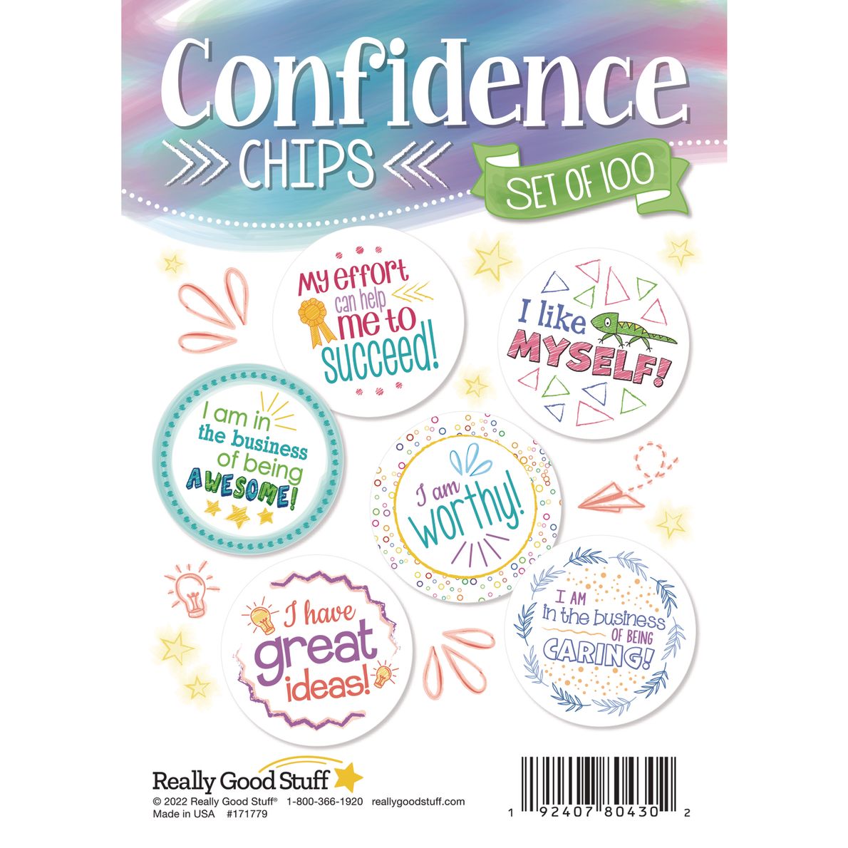Really Good Stuff® Confidence Chips – 100 Empowering, Motivational ...