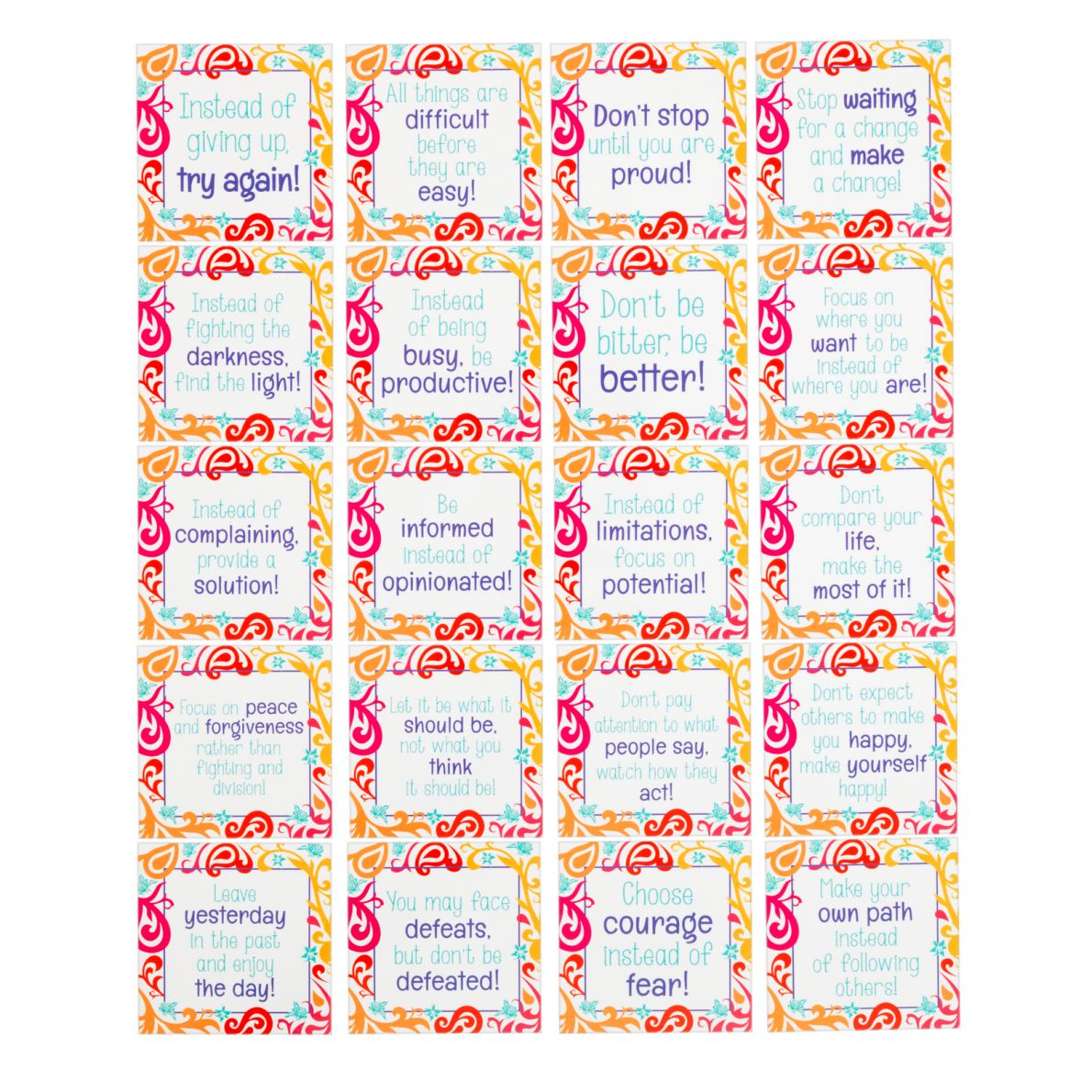 Really Good Stuff® Little Enlightenments Positive Self-Talk Cards – Set ...