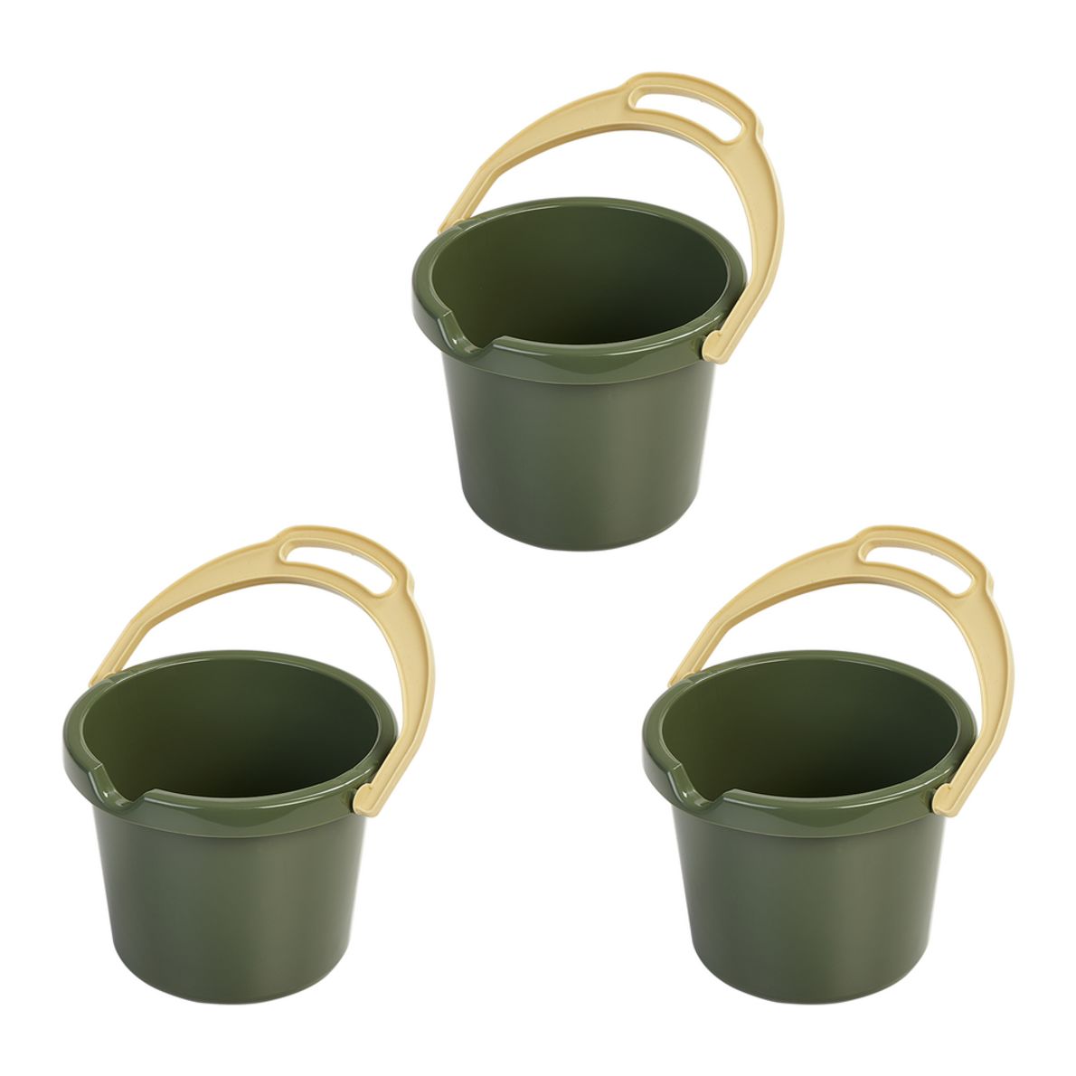 Green Bean Bucket with lip - Set of 3