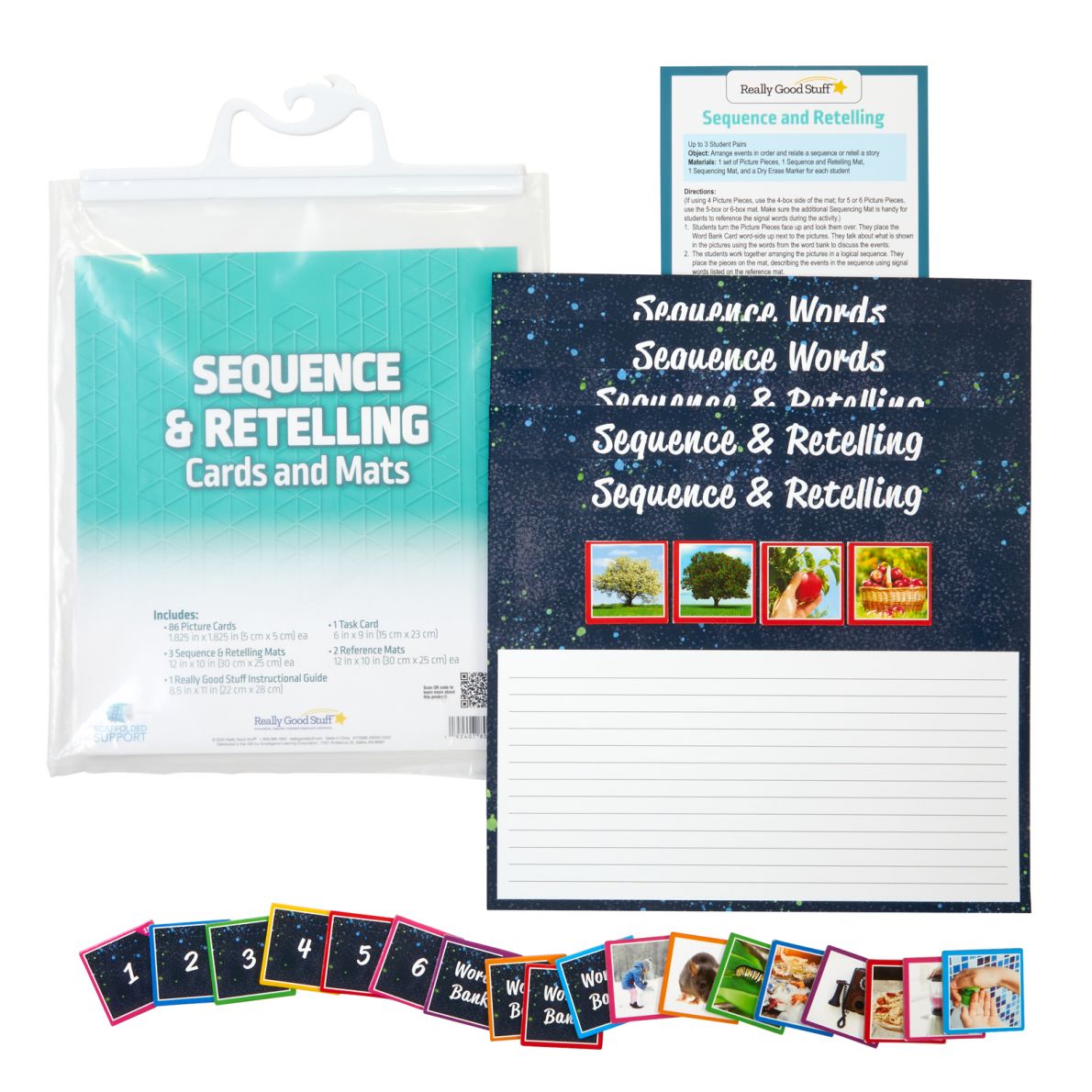 Really Good Stuff® Sequence and Retelling Cards and Mats - 86 cards 5 mats