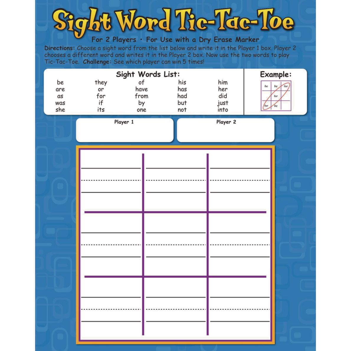 Really Good Stuff® Sight Words Skills Dry-Erase Practice Mat - 1 Mat