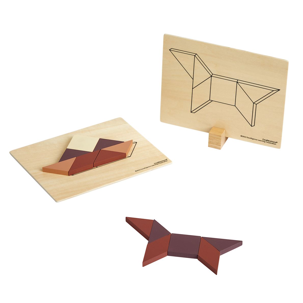 Excellerations® Wooden Pattern Blocks - 44 Pieces