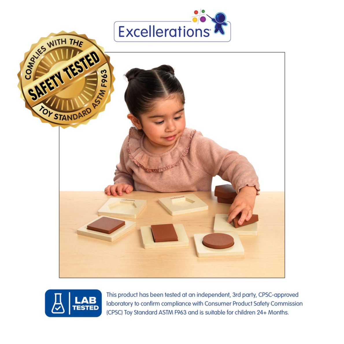 Excellerations® Wooden Shape Puzzles – Set of 6