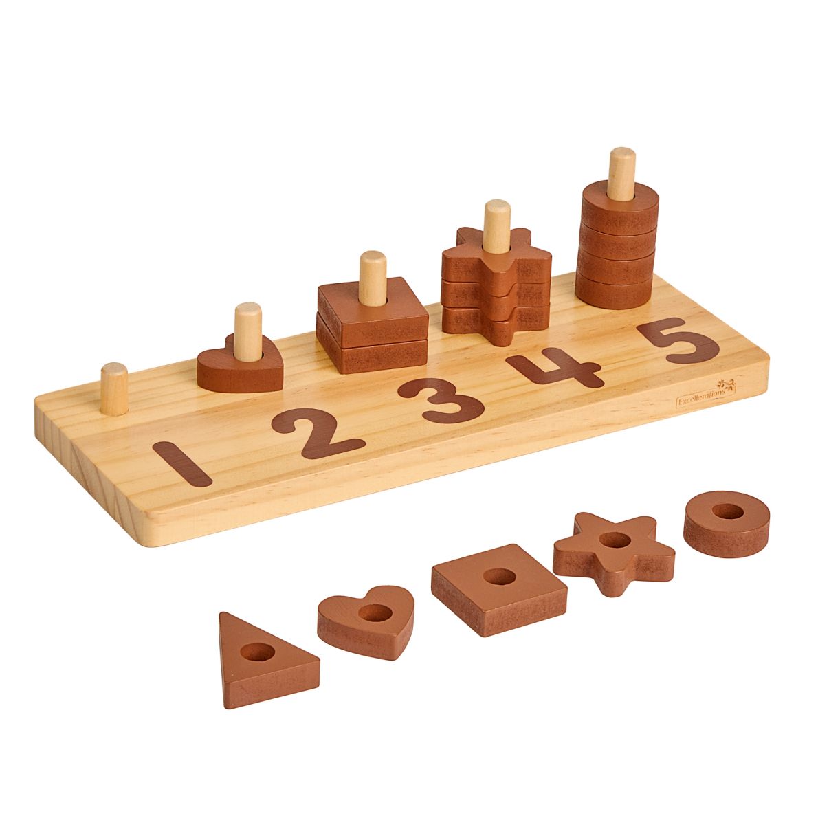 Excellerations® Wooden Shape Number Counter - Natural