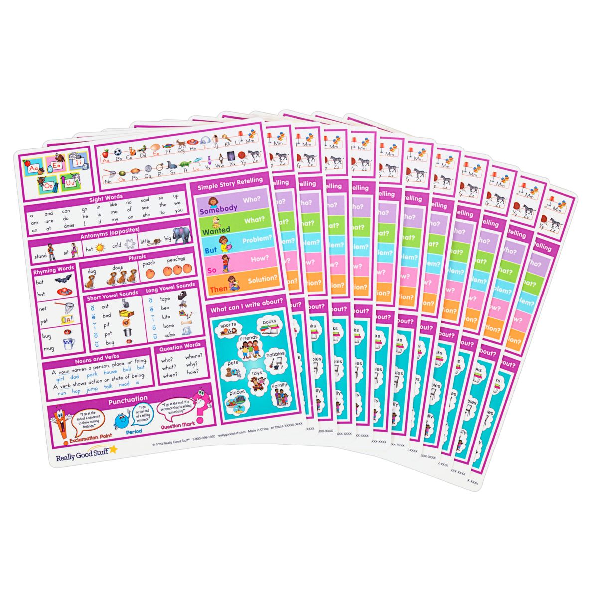 Really Good Stuff® Essential Reference Cards – Grade K – Set of 12