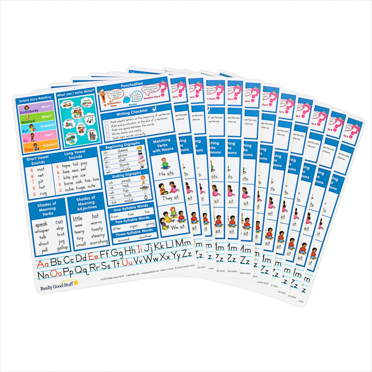 Really Good Stuff® Essential Reference Cards – Grade 1 – Set of 12