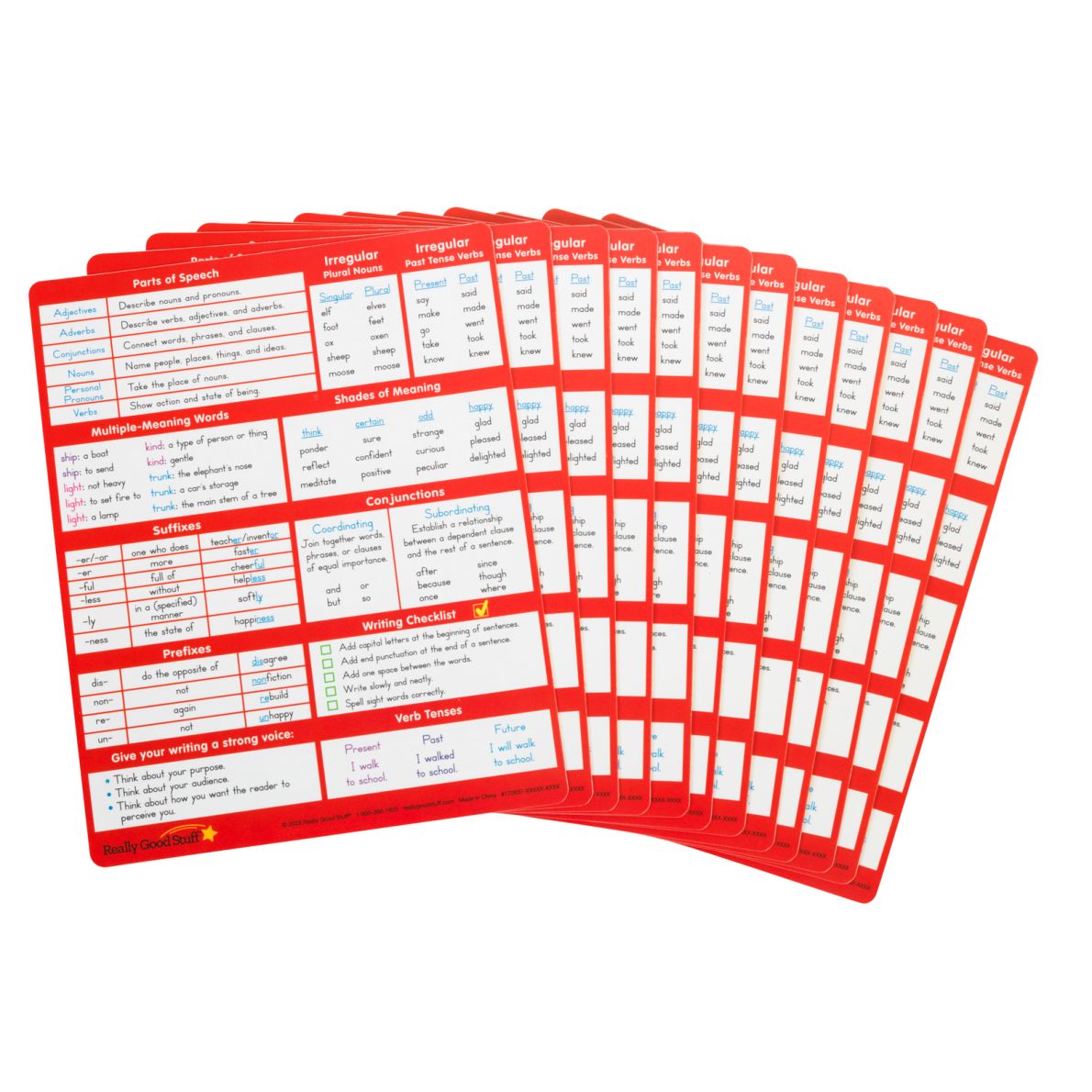 Really Good Stuff® Essential Reference Cards – Grade 3 – Set of 12