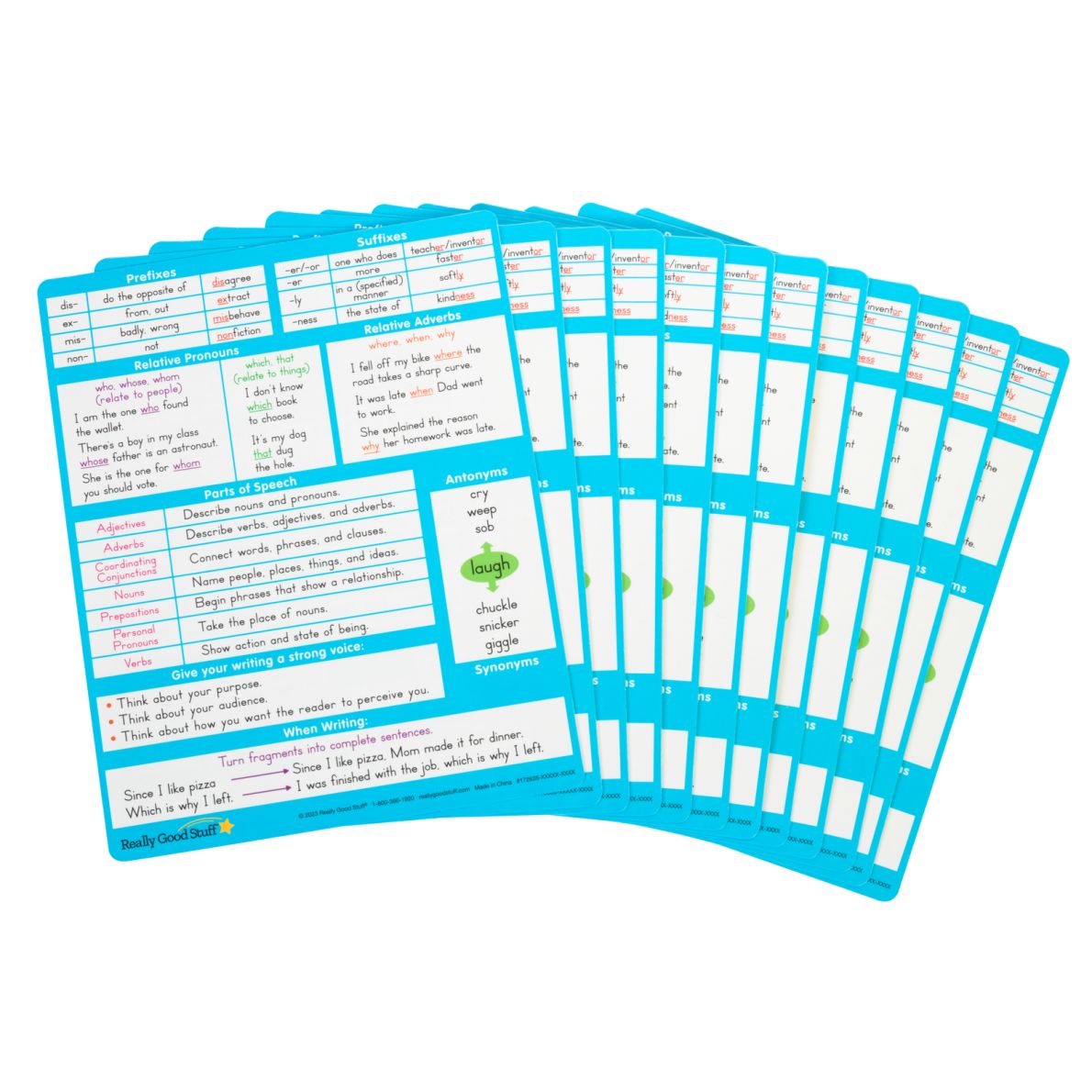 Really Good Stuff® Essential Reference Cards – Grade 4 – Set of 12