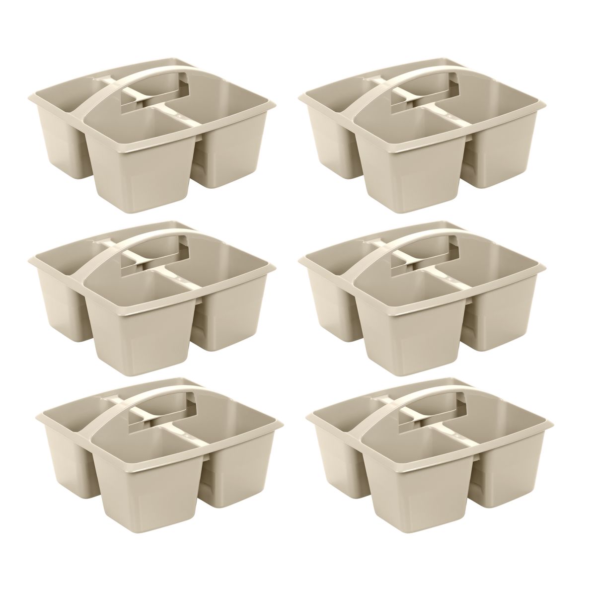 Really Good Stuff® Four Equal Compartment Caddies – Tan-6 Pack