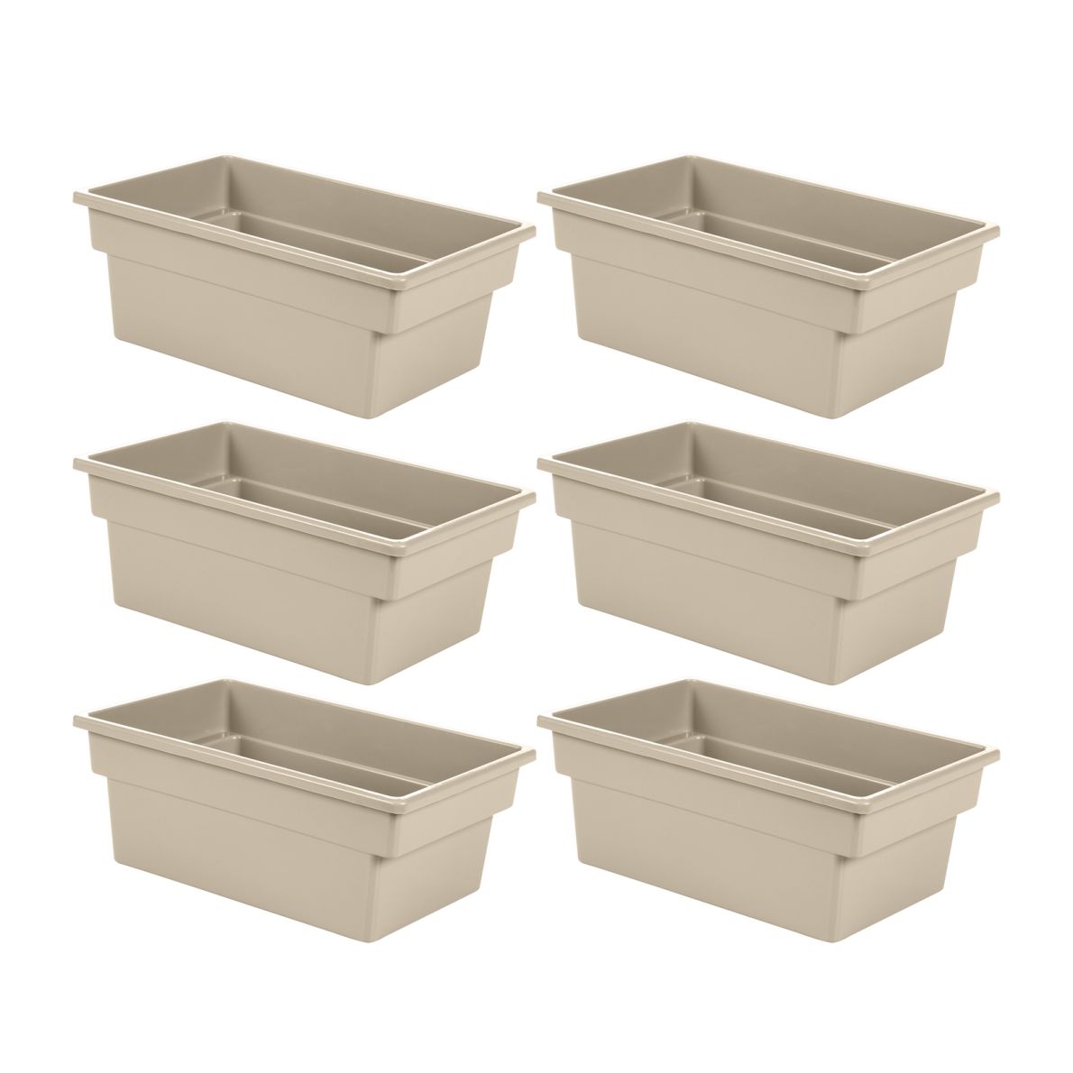 Really Good Stuff® All Purpose Bins - Tan, 6 Pack