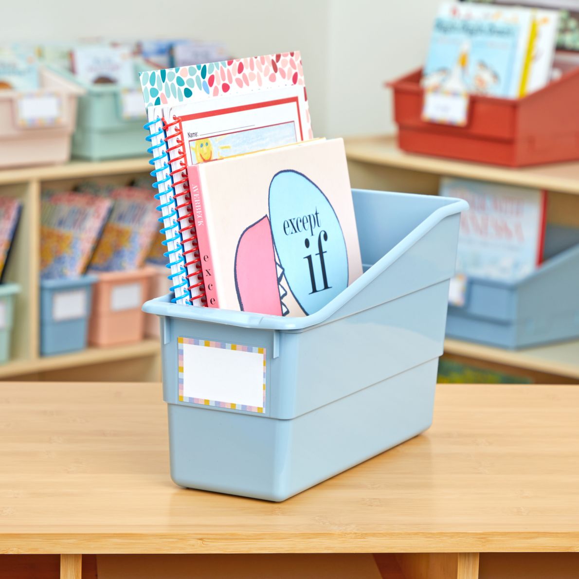 Really Good Stuff® Durable Book and Binder Holder- 6 Pack-Smoke Blue