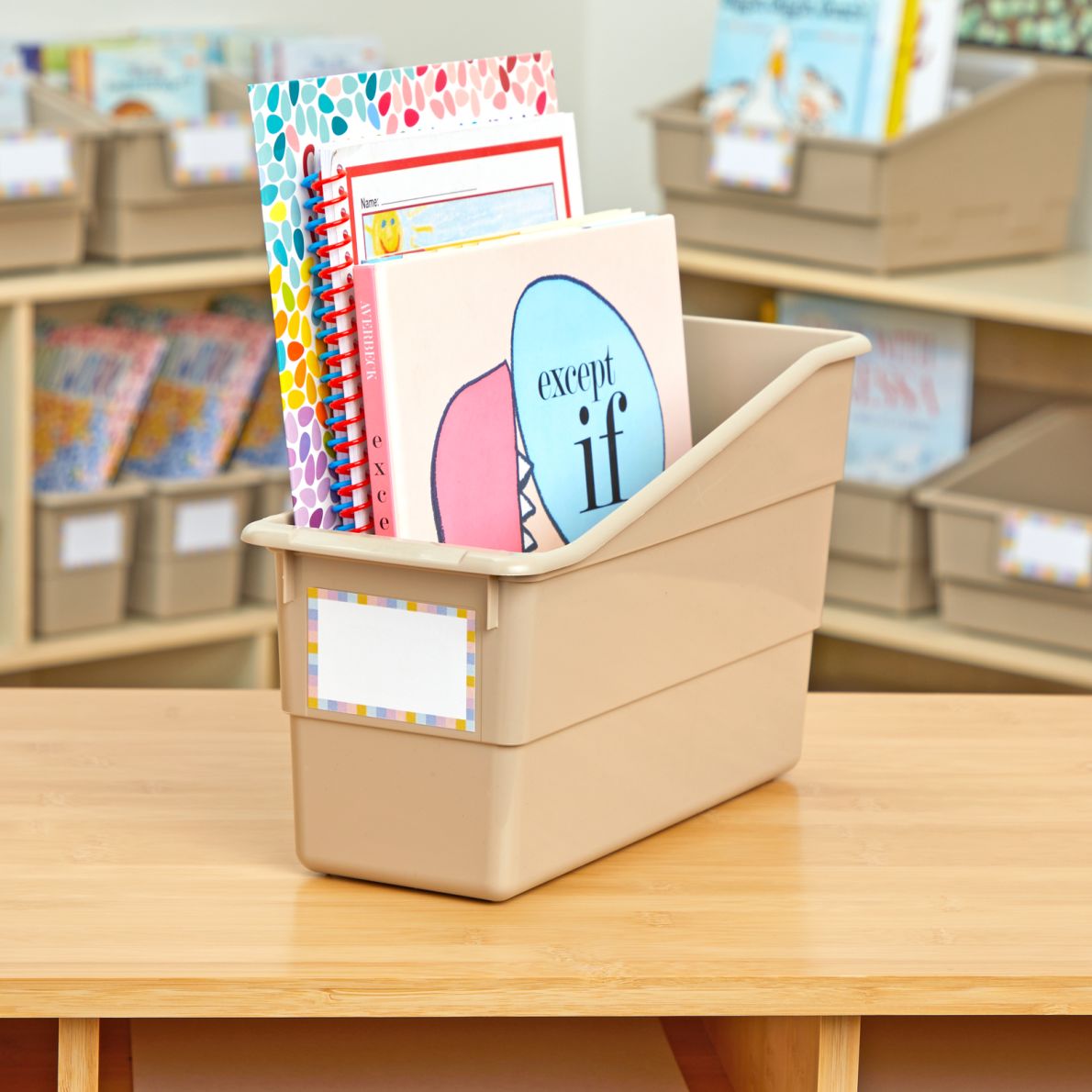 Really Good Stuff® Durable Book and Binder Holder- 6 Pack-Tan