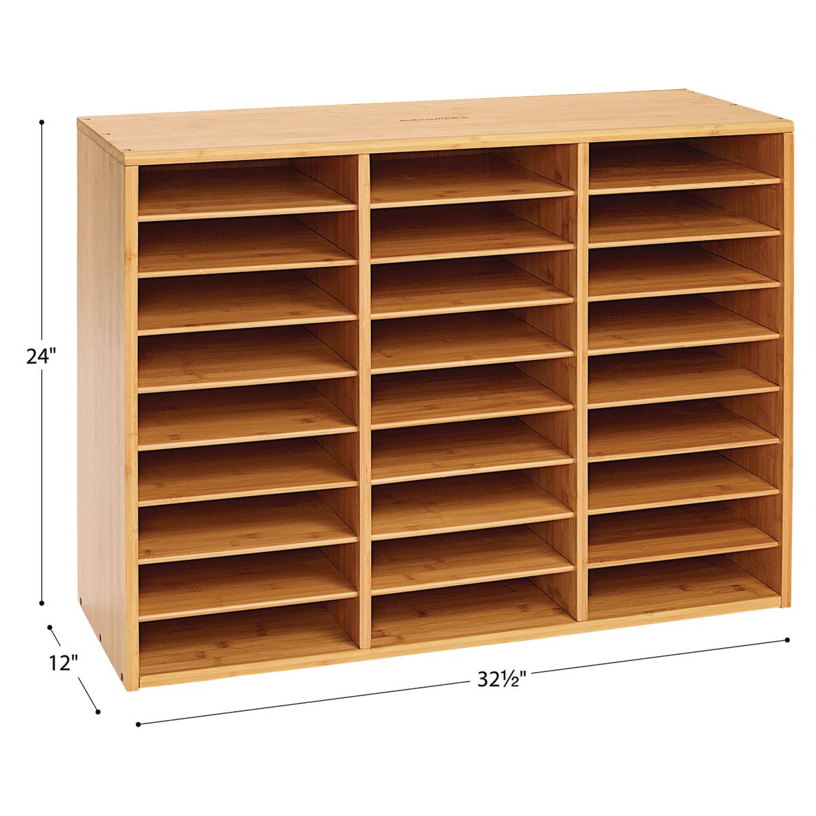 Really Good Stuff® Bamboo 27-Slot Mail Center With Boho Trays