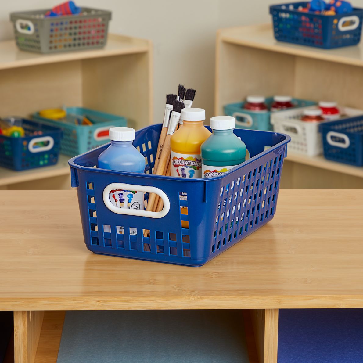 Really Good Stuff® Medium Baskets - Set of 6 -Navy Blue