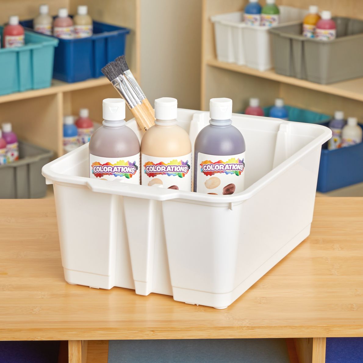 Really Good Stuff® Stacking Bins- 6 Pack - White