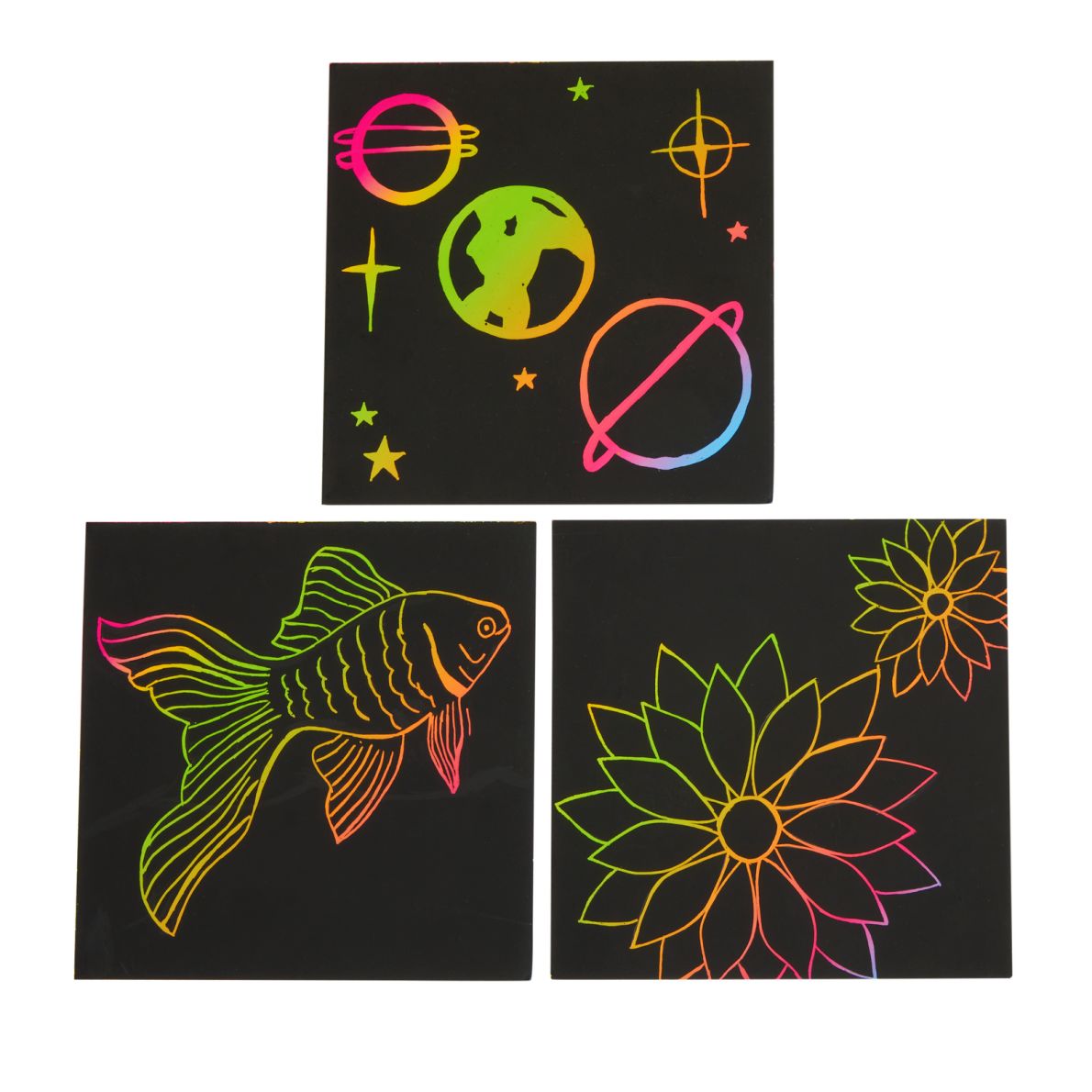 Colorations® Scratch Art Boards - 25 boards with 5 Sticks