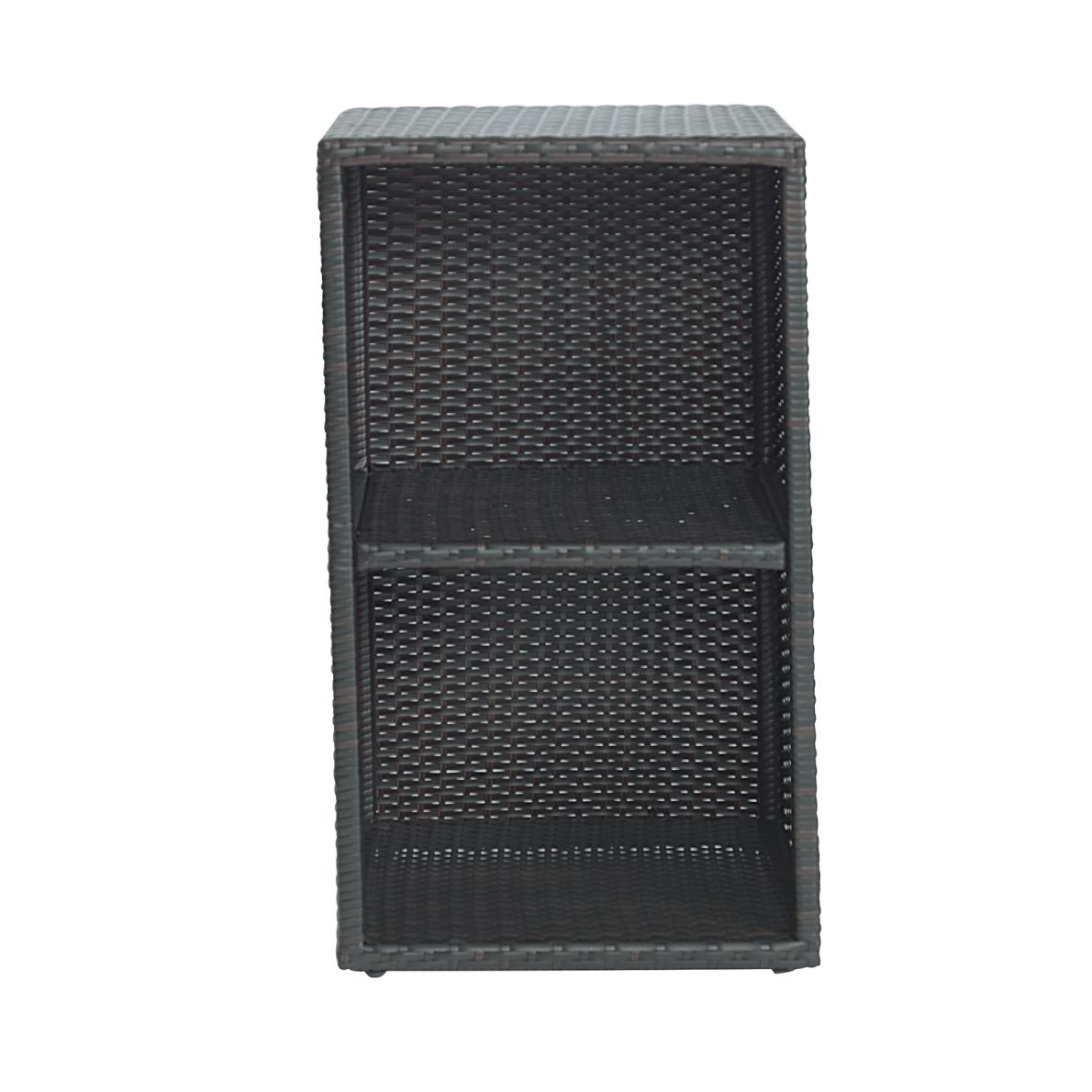 Excellerations® Indoor/Outdoor Wicker Side Table with Wicker Shelf