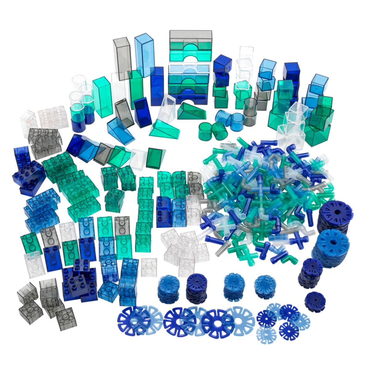 Excellerations® Calming See-Through Blocks and Manipulatives - Kit of 5