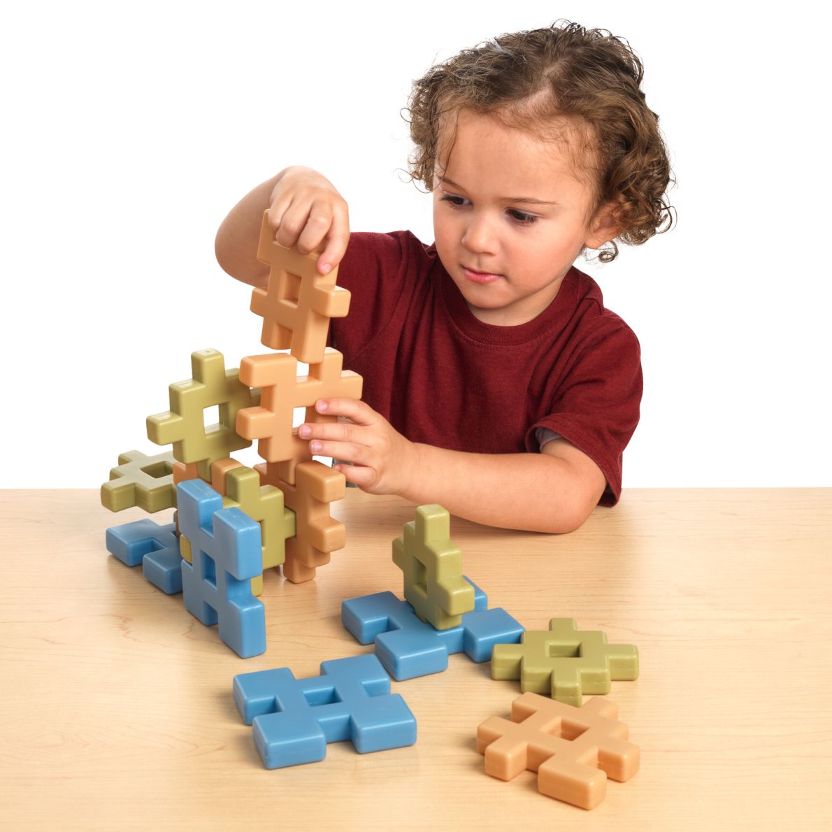 Excellerations® Natural Tones Waffle Blocks - 18 Pieces