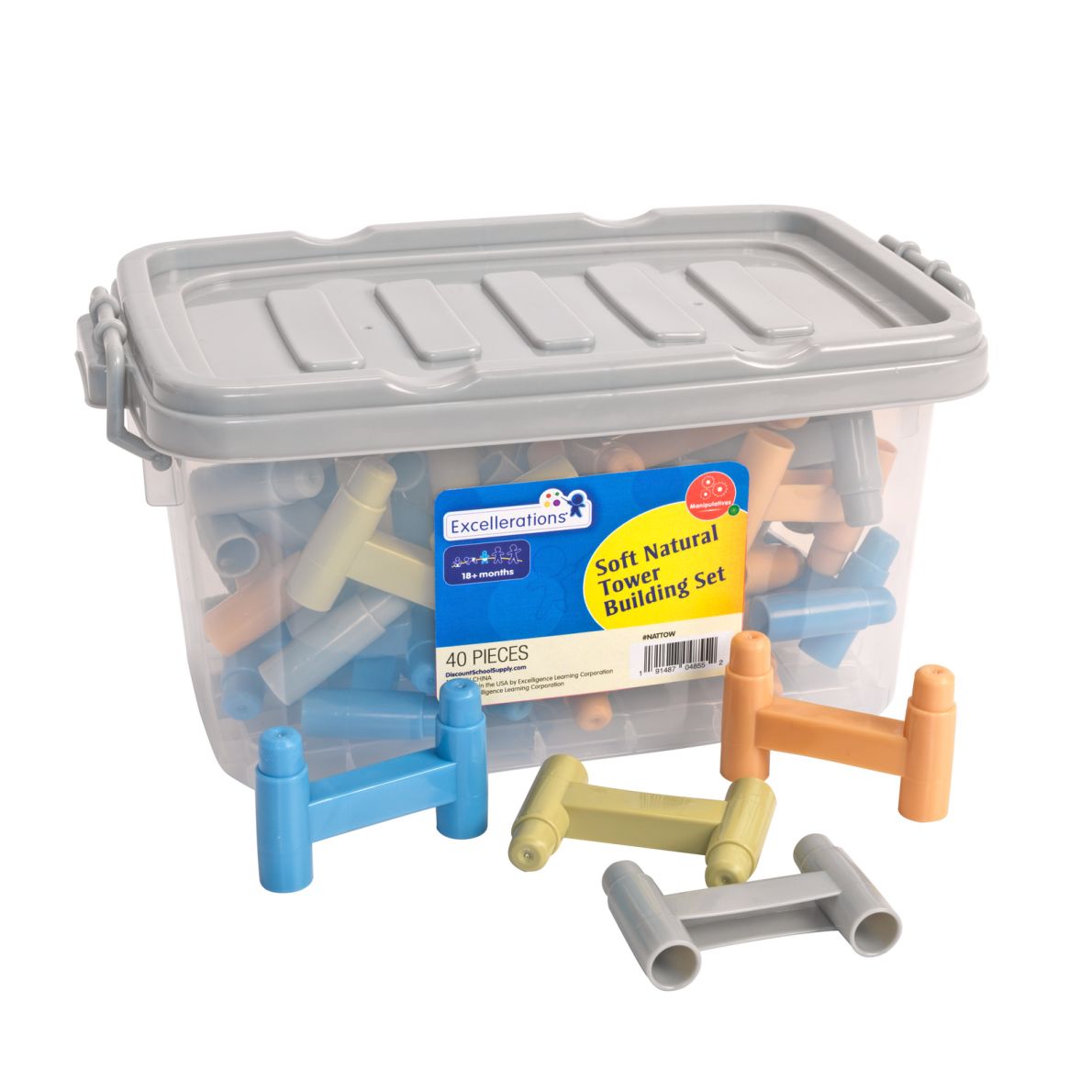 Excellerations® Natural Tones Tower Building Set - 40 Pieces