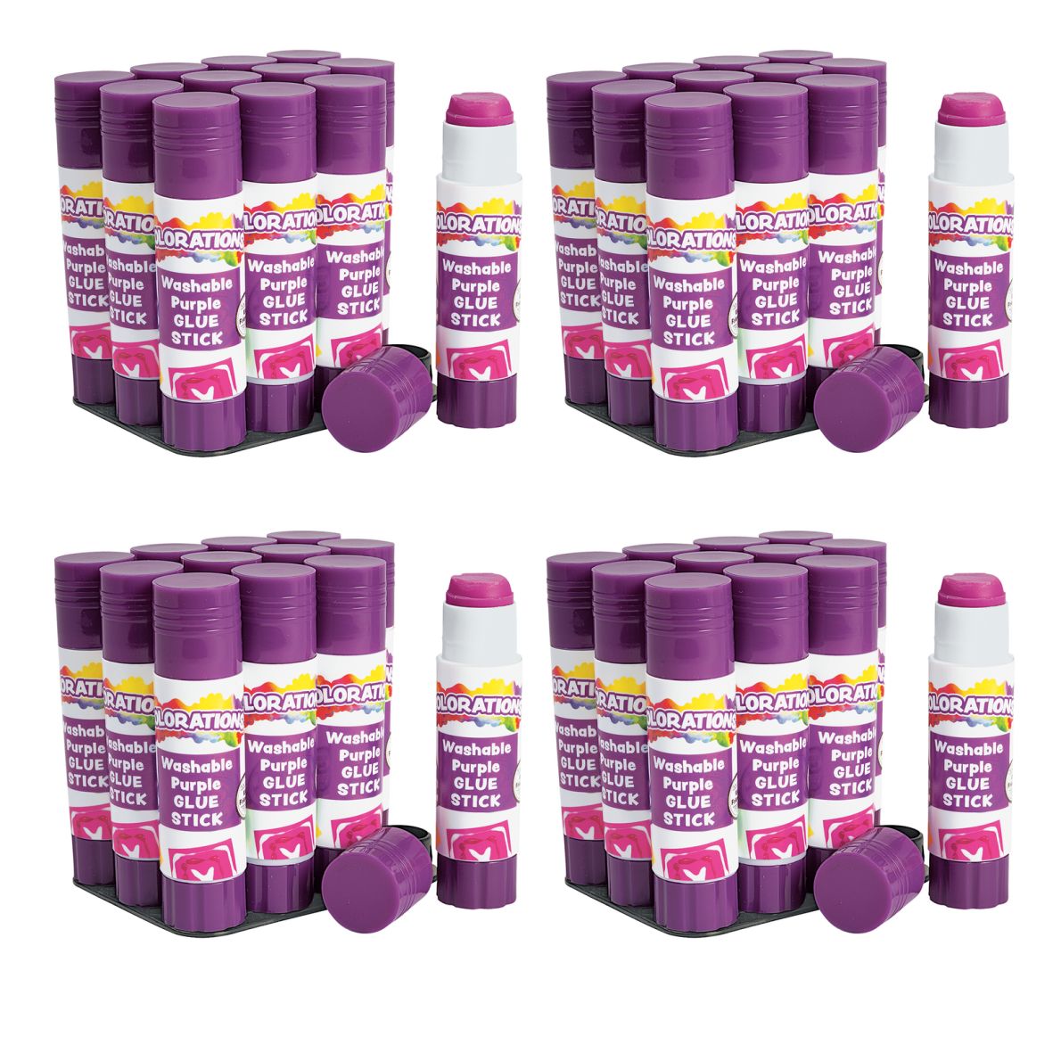 Colorations® Purple Glue Sticks (Each .32 Ounces) - 48 Pieces