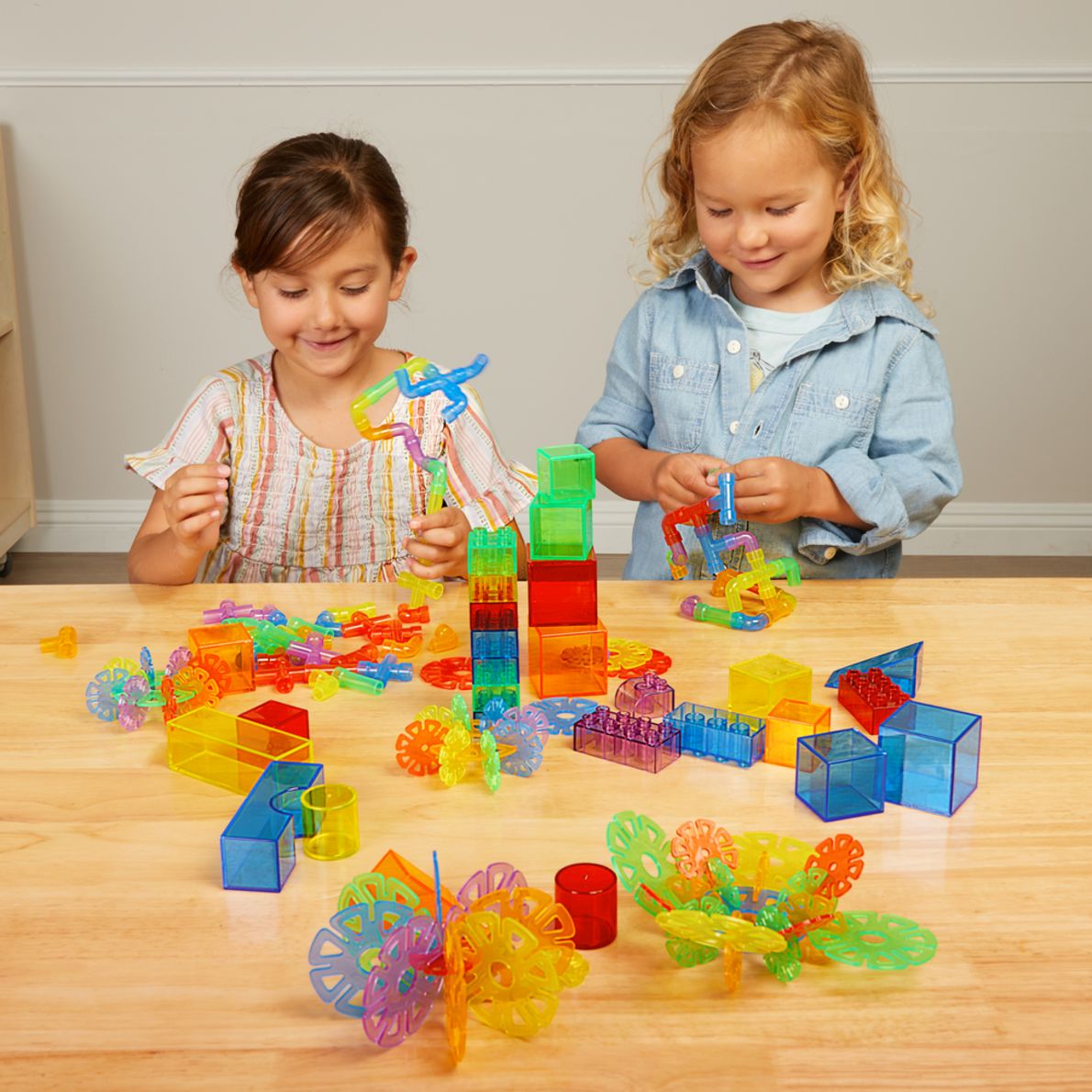 Excellerations® Rainbow See-Through Blocks and Manipulatives - Kit of 5