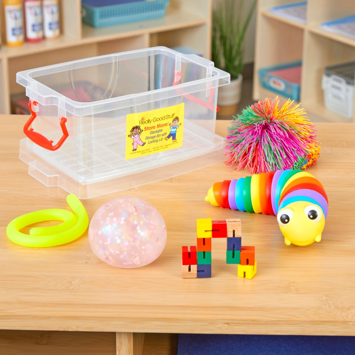 Calm Down Tool Set: 5 tools and storage bin