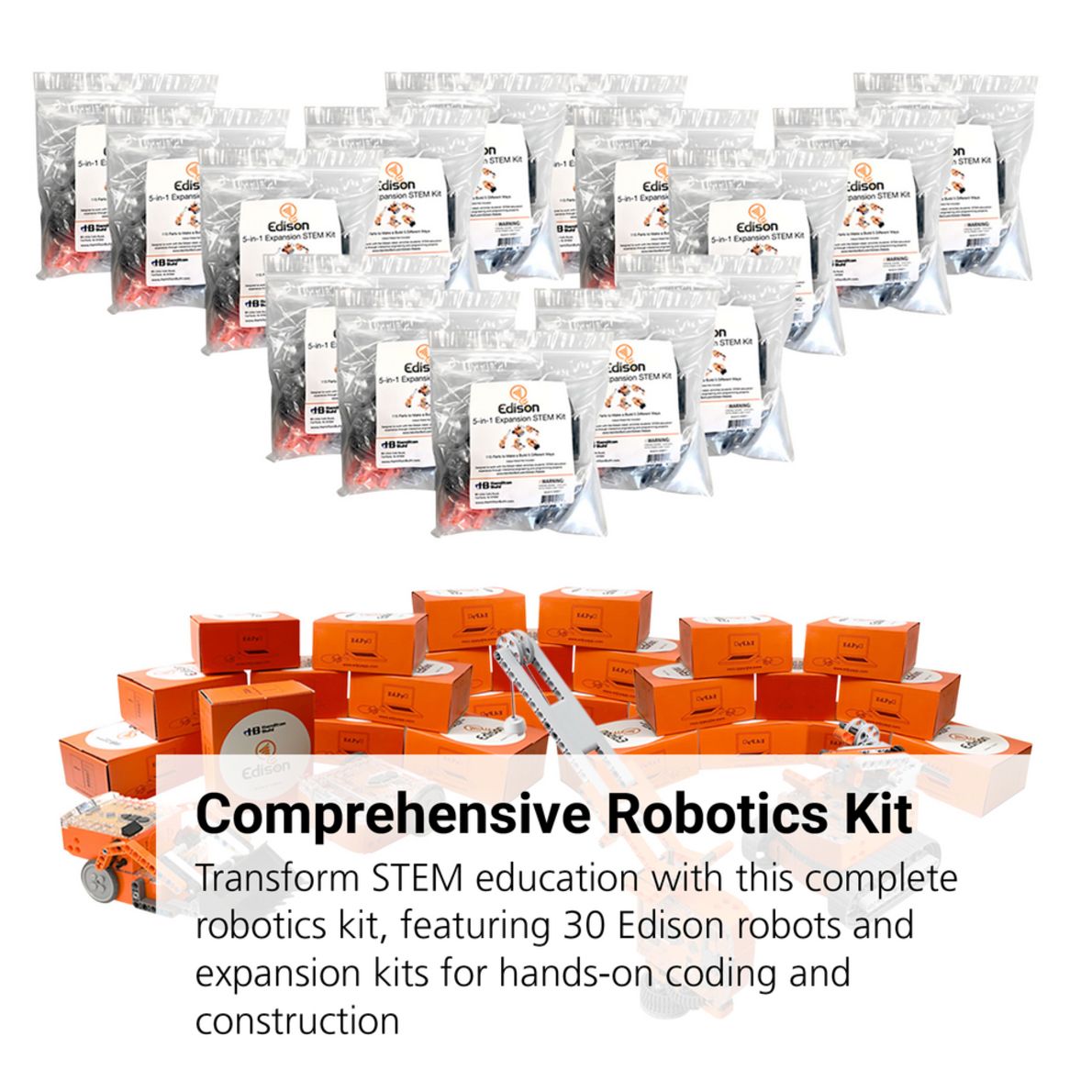 Edison Educational Robot Kit - Set of 30 Edison Robots with 15 Edison ...