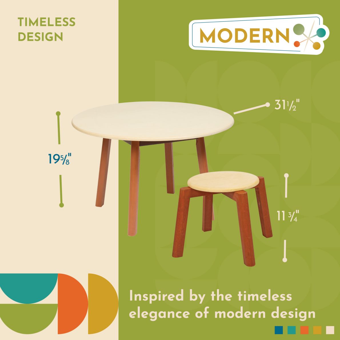 Excellerations® Rubberwood Table and Stool Set