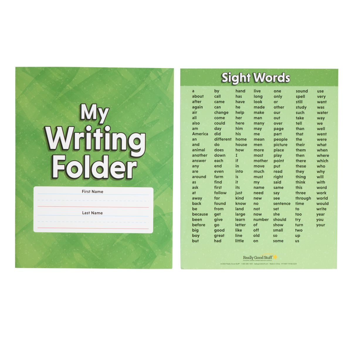 My Writing Folder Tri-Fold, 3-Pocket Student Folders - Set of 12