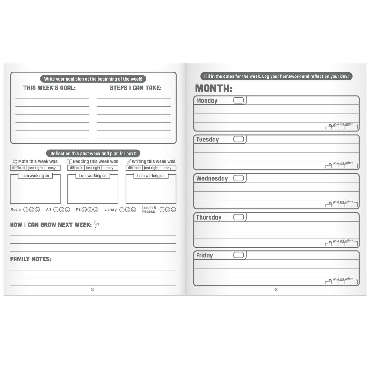 Really Good Stuff® Student Support Planner – Set of 12